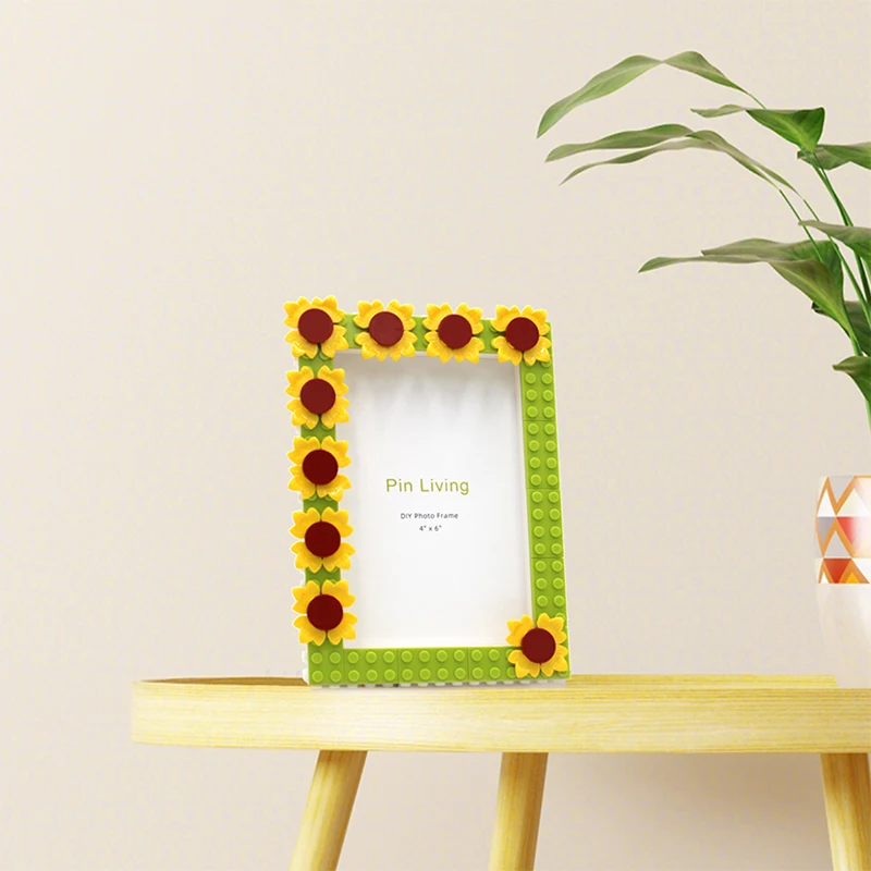 Pinliving DIY Sunflower Colouful Building Blocks Photo Frame, Picture ...