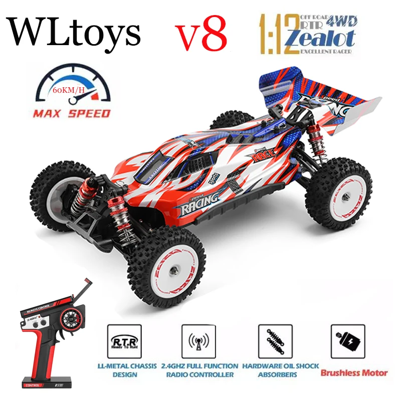 Newest Wltoys 124008 V8 1/12 2.4G Racing RC Cars 4WD Brushless Motor ...