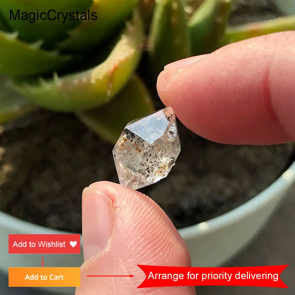 MagicCrystals 1pc Herkimer Diamond Natural Raw Crystals Stone Reiki ...