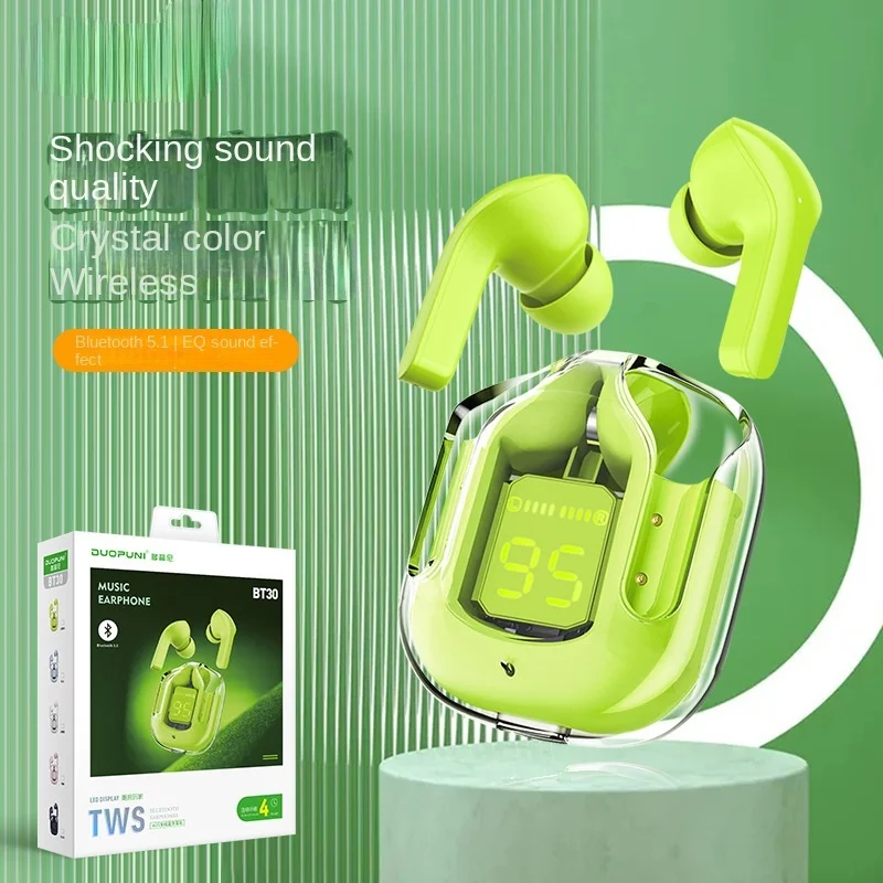 Auriculares inalámbricos TWS con pantalla digital transparente para pasajeros de aviones, cascos ...