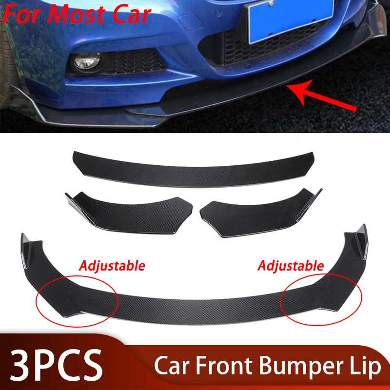 Universal-3PCS-Adjustable-Car-Front-Bumper-Splitter-Lip-Diffuser-Chin ...