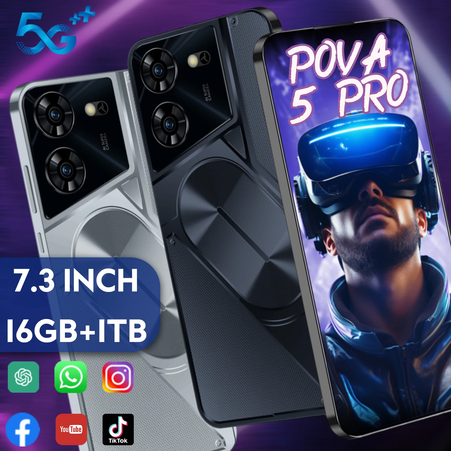 5G-Original-Mobile-Phone-Pova-5-Pro-Smartphone-7-3HD-Screen-16G-1T ...