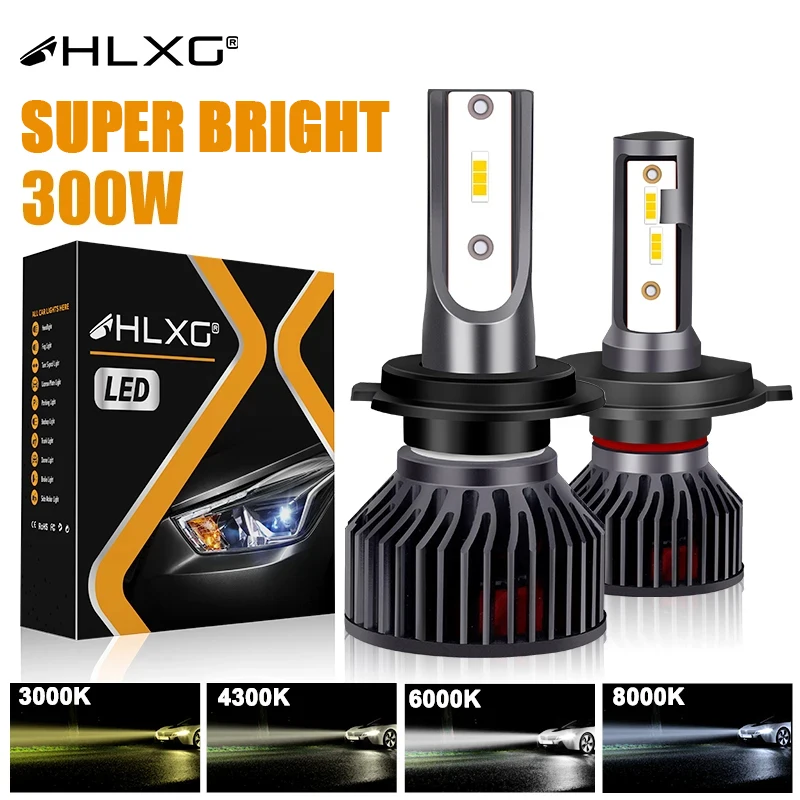 HLXG H4 LED H7 H11 H8 H1 9005 HB3 HB4 9006 Auto Car Headlight Bulb Motorcycle 6000K 12V 4300K ...