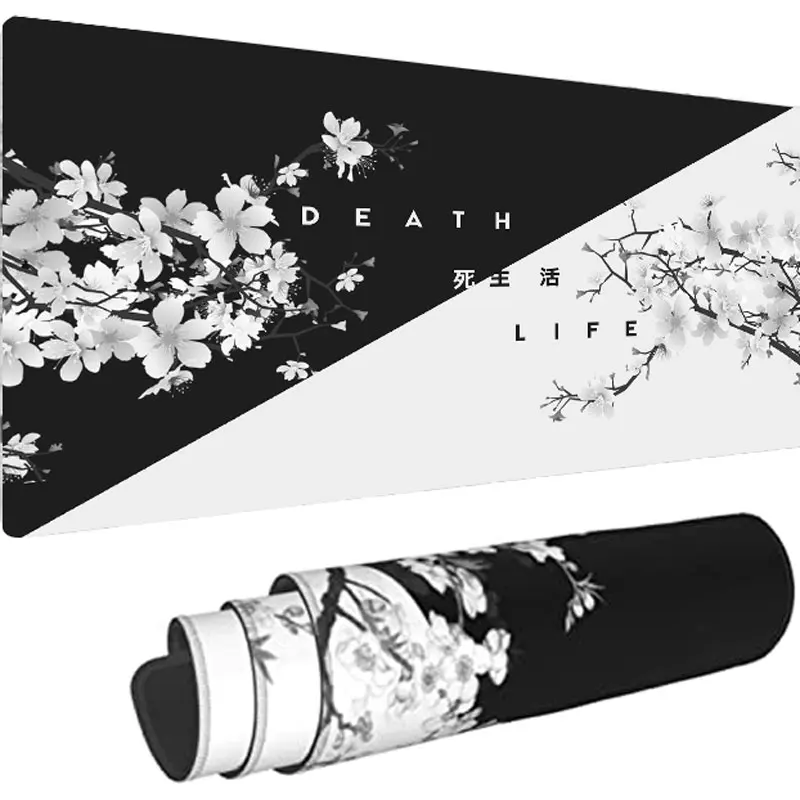 Black-and-White-Cherry-Blossom-Gaming-Mouse-Pad-XL-Large-Mouse-Pad ...