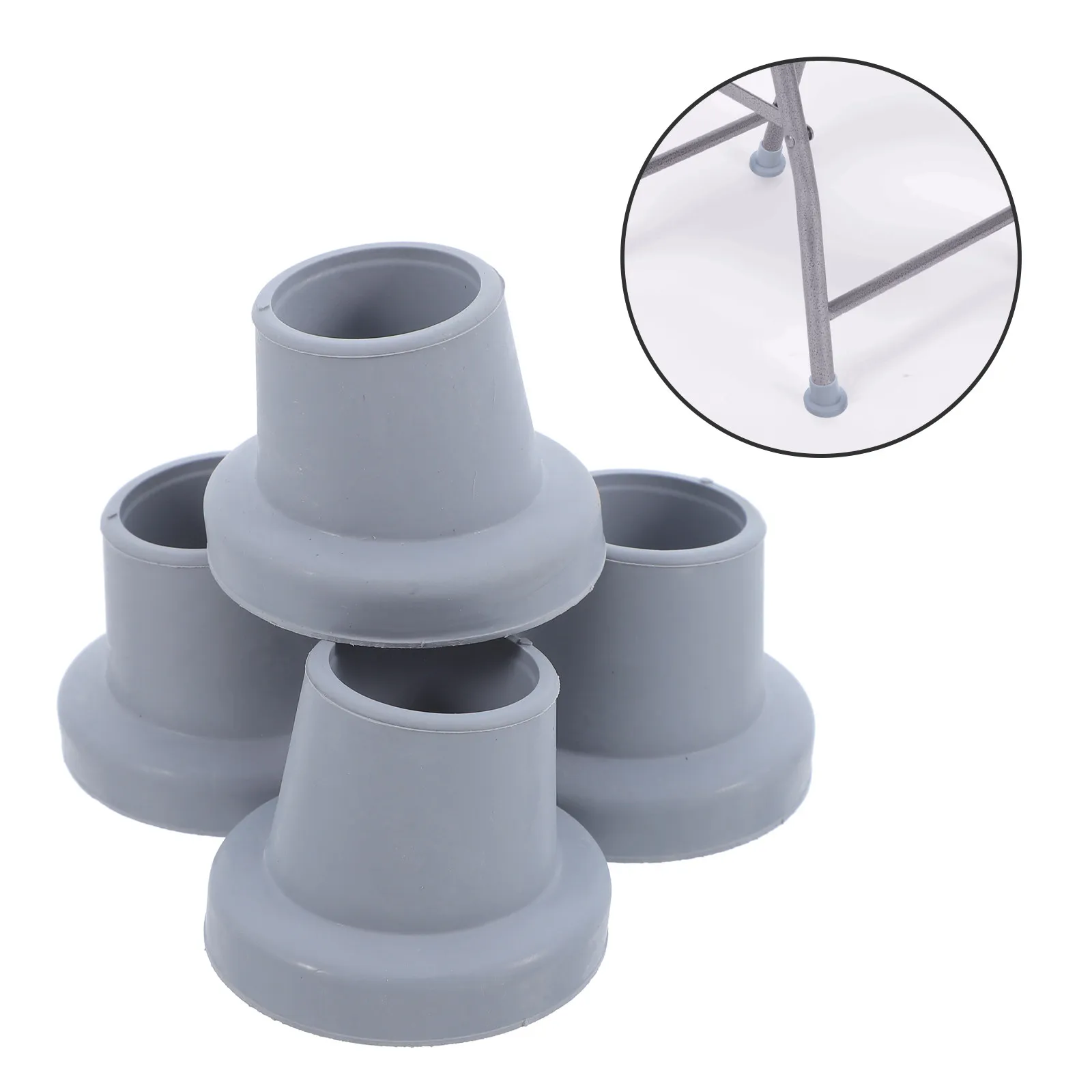 4pcs Bath Chair Foot Covers Rubber Leg Protectors Non Slip Shower Stool ...