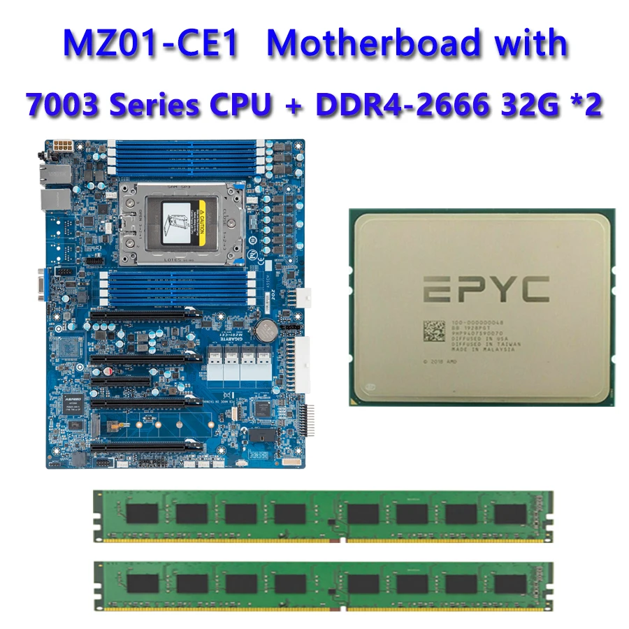 MZ01-CE1-REV3-X-Motherboard-64GB-DDR4-2666-RAM-EPYC-7663-7763-7713-7643 ...