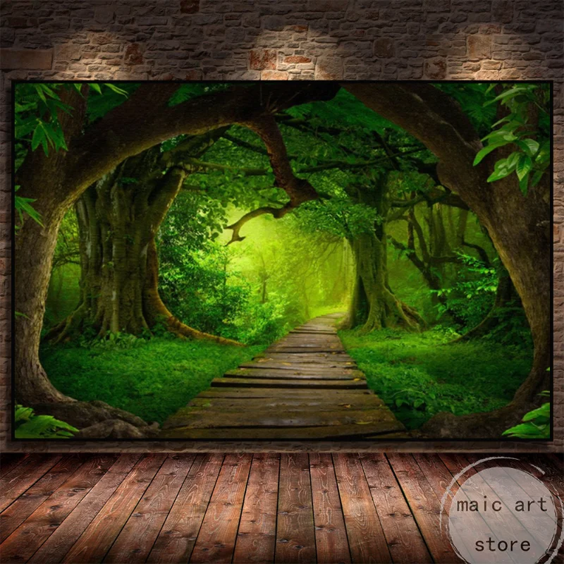 Landscape-Tropical-Rainforest-Jungle-Wonder-of-Nature-Art-Poster-Canvas ...