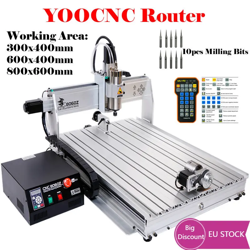 DIY YOOCNC 8060 Router CNC 6040 Engraving Milling Machine 2200W 4 Axis ...