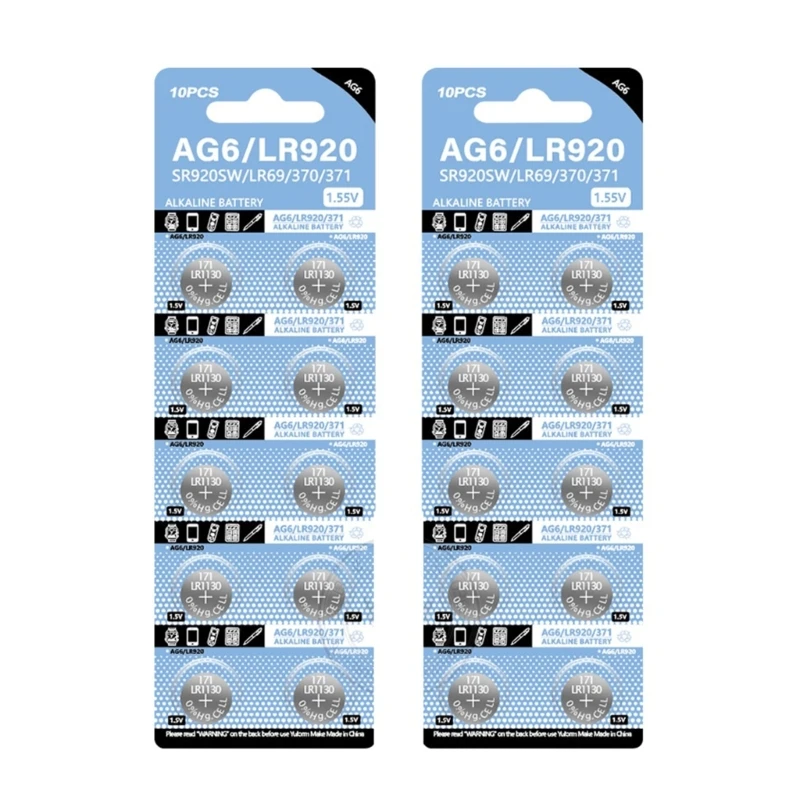 1-55V-Coin-Battery-AG6-371-SR920SW-LR920-1130-370-LR69-Button-Batteries ...