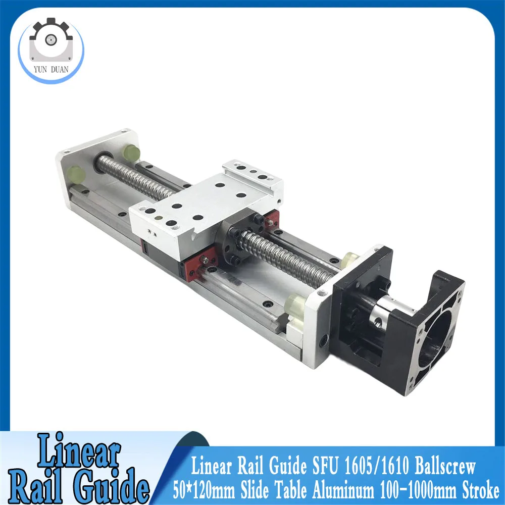 Linear-Rail-Guide-100-1000mm-Stroke-SFU1605-1610-Ballscrew-Aluminium ...