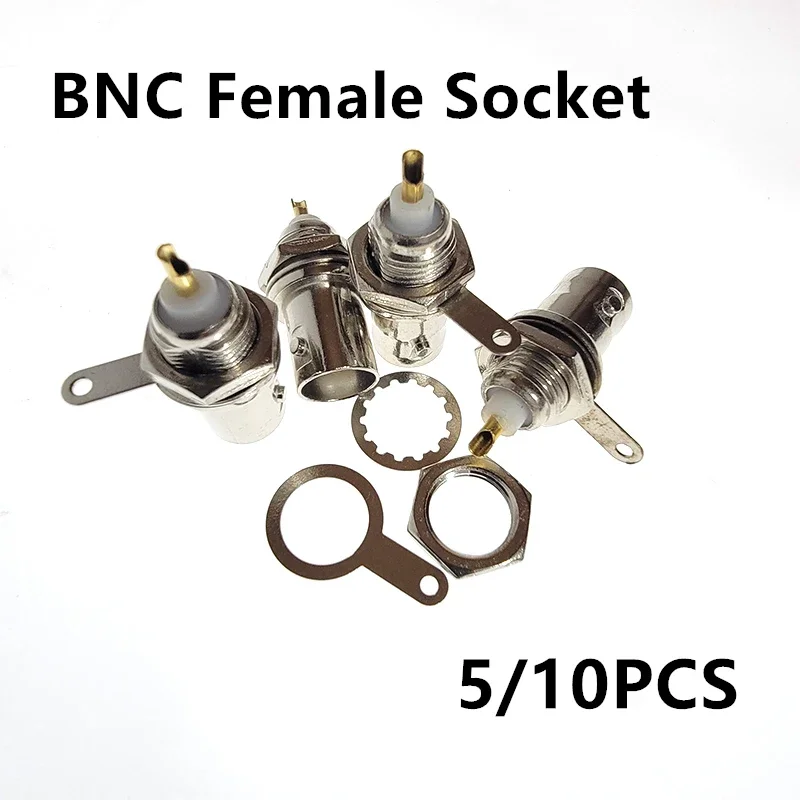 BNC Female Socket Solder Connector Chassis Panel Mount Coaxial Cable ...
