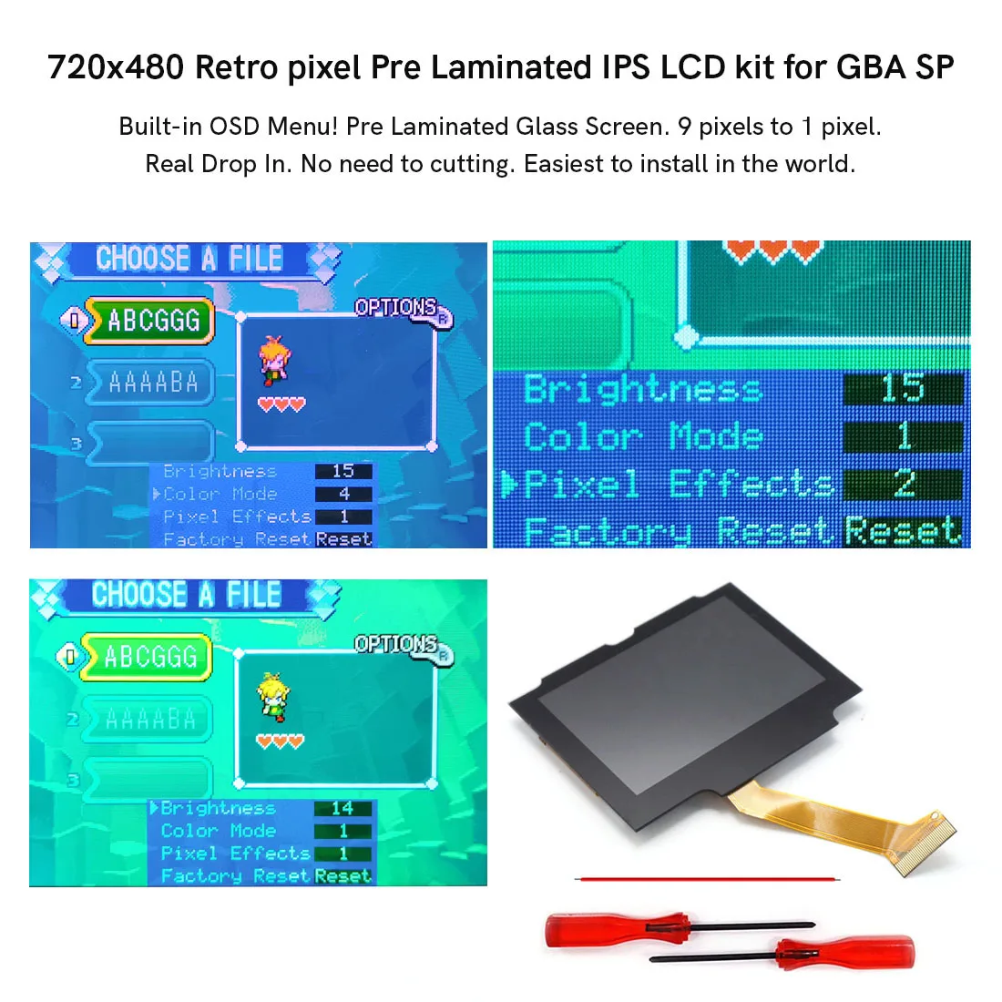 2023-New-GBA-SP-IPS-3-0-inch-Laminated-LCD-Mod-Kits-Drop-in-Screen ...