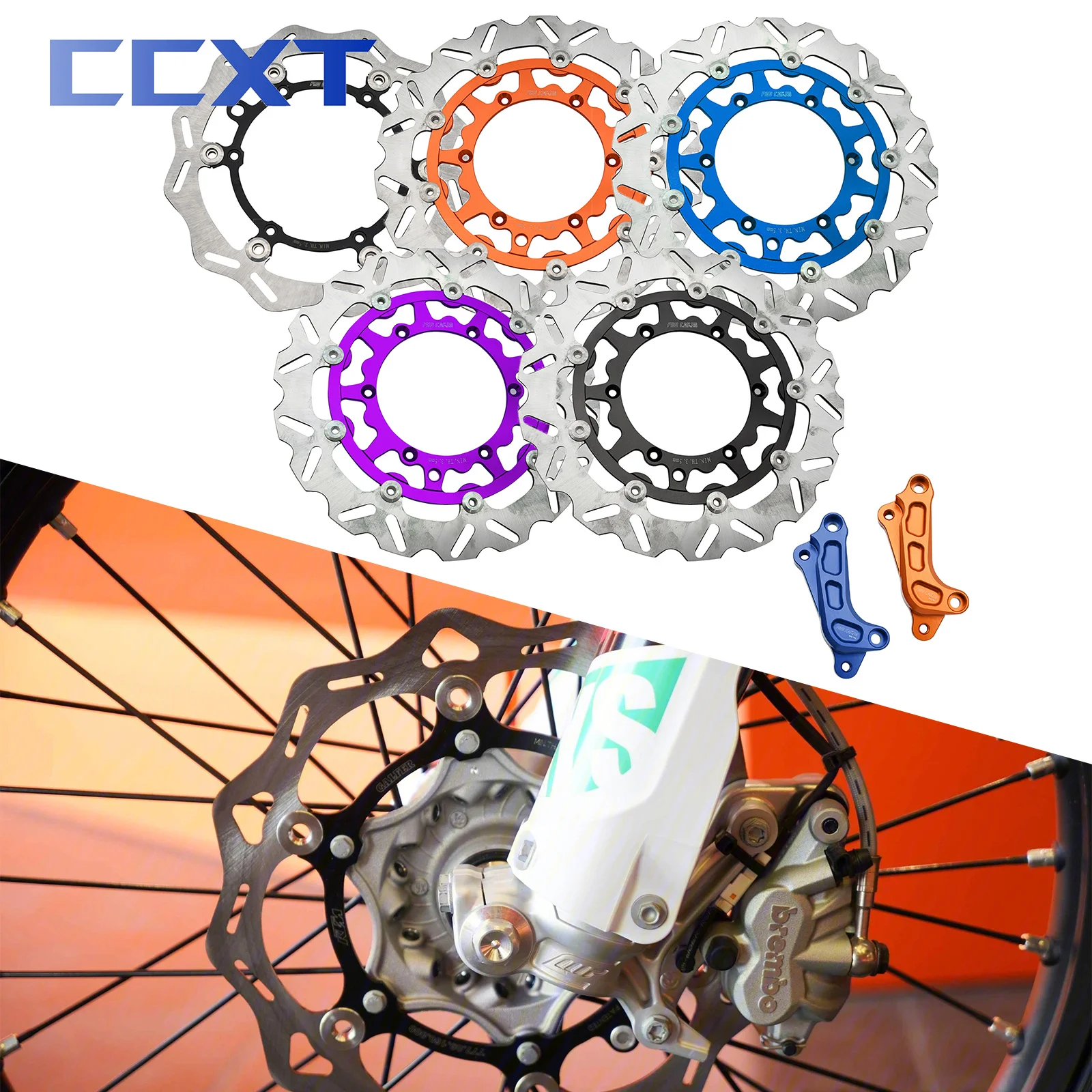 Motorcycle-260mm-320mm-Front-Brake-Disc-Rotor-Brake-Caliper-Adaptor ...