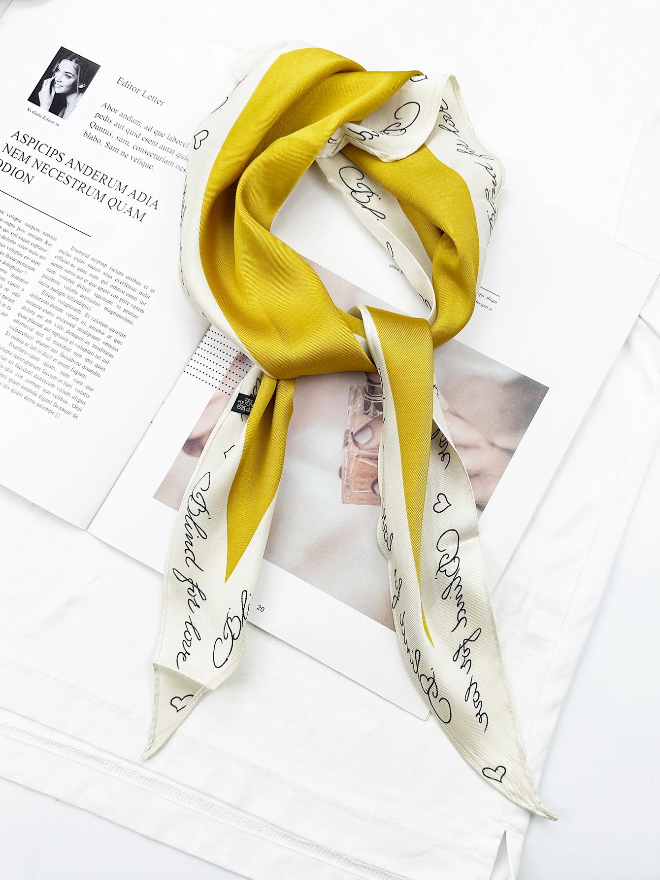 New-Twill-Letter-Diamond-Shaped-Small-Silk-Scarf-Female-Spring-And ...