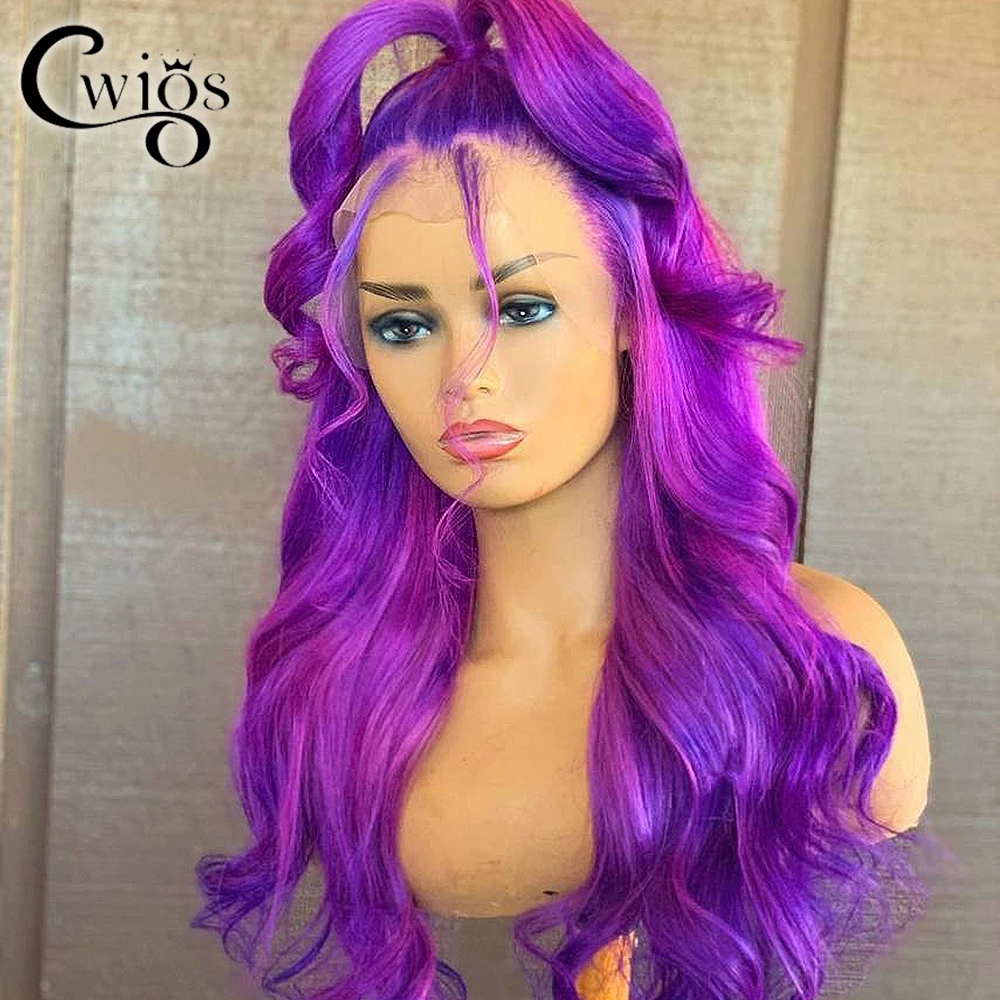 Onda-do-corpo-cor-roxa-glueless-sint-tico-13x4-perucas-dianteiras-do-la ...