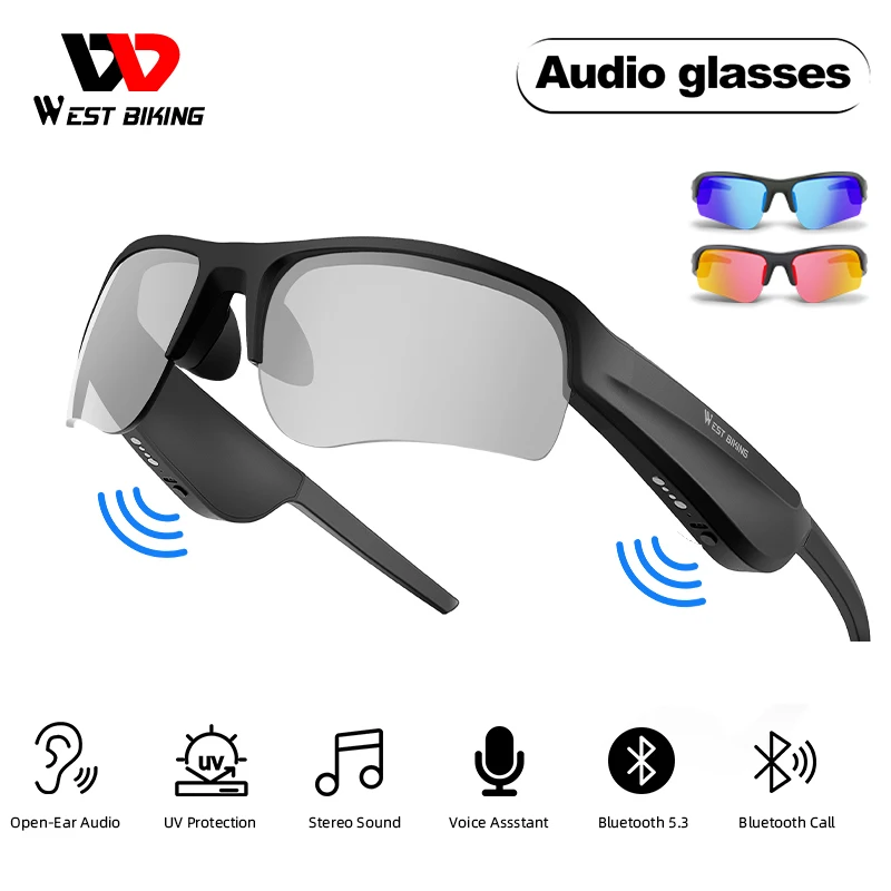 WEST-BIKING-Smart-Bluetooth-Glasses-Wireless-Headphones-Audio-Calling ...