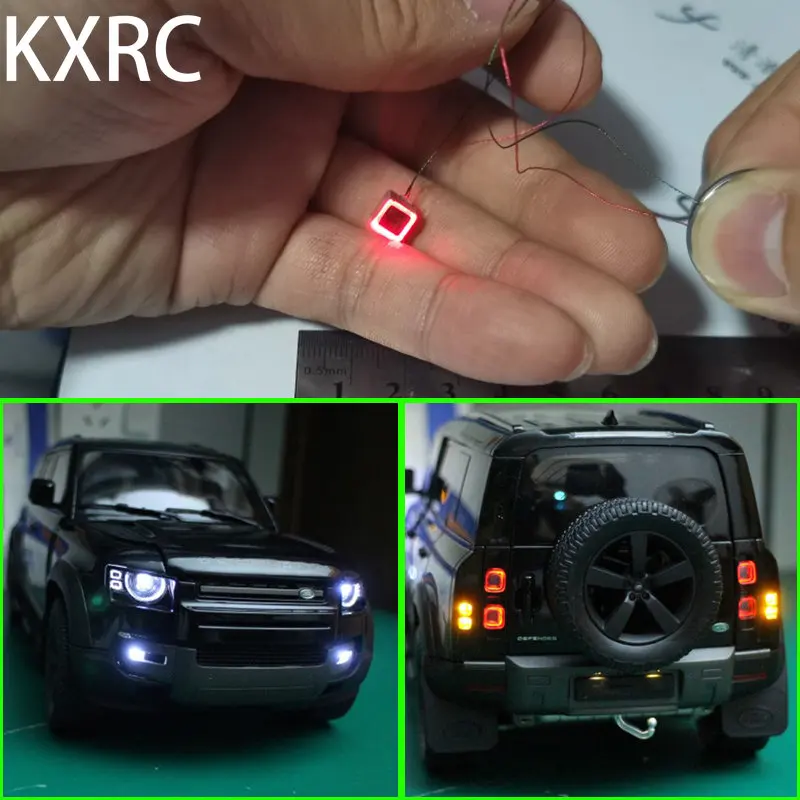 LED Square/Round Angel Eyes Tail Lights Turn Lights Custom Made for 1/ ...