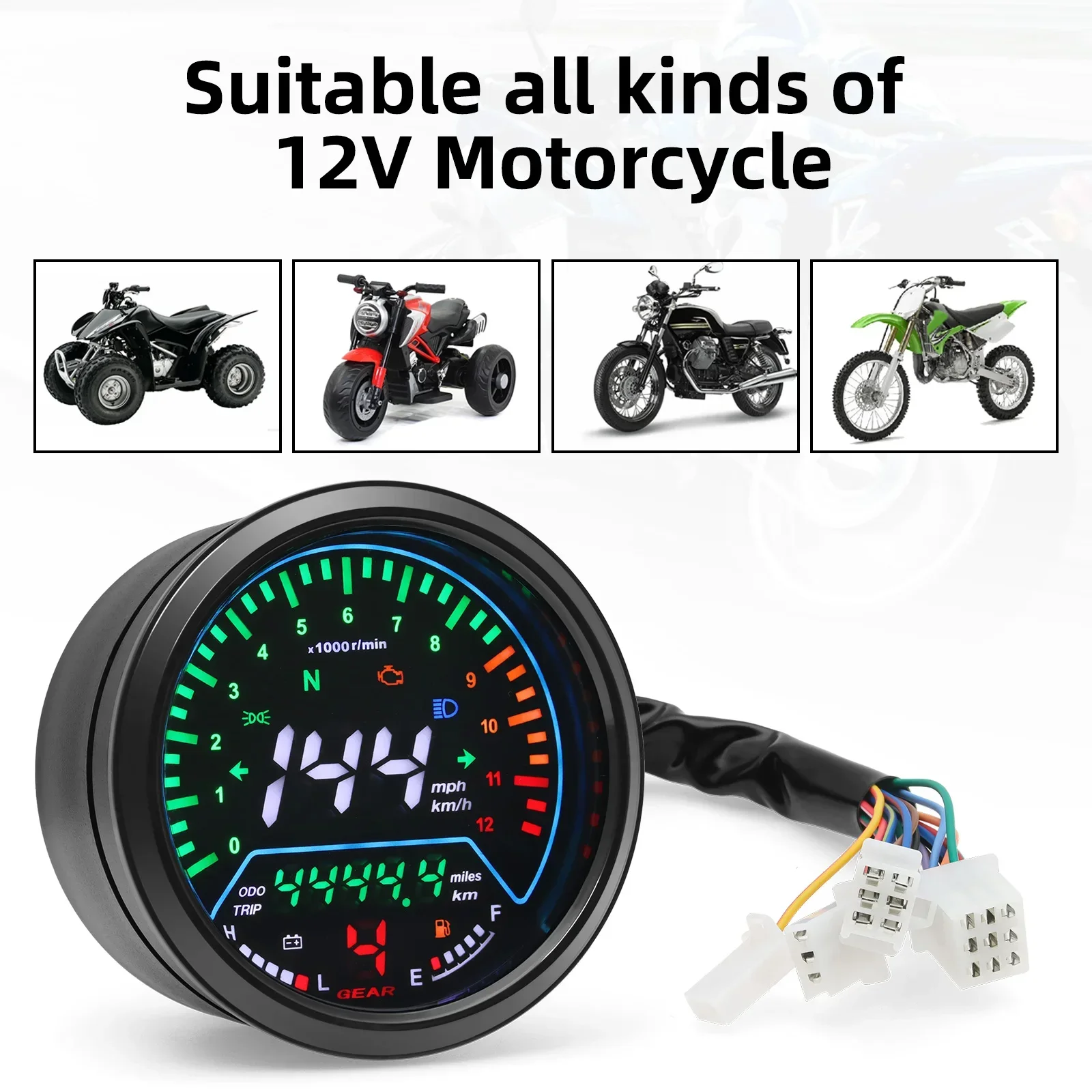 MH-12V-Motorcycle-Speedometer-Instruments-Odometer-Tachometer-Indicator ...