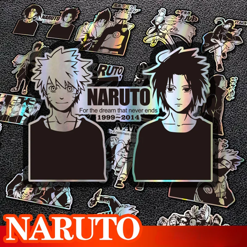 NARUTO Anime Laser Sticker Colorful Car Decoration Sticker Computer ...