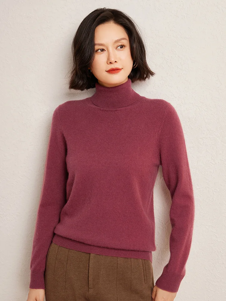 100% Pure Cashmere Sweaters Women' Lapel Knitted Pullover Casual Loose ...
