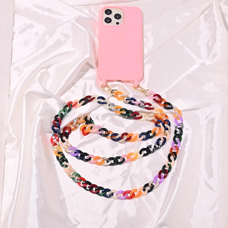 120CM Long Mobile Phone Lanyard Case Chain for Women Acrylic Bag Chain ...