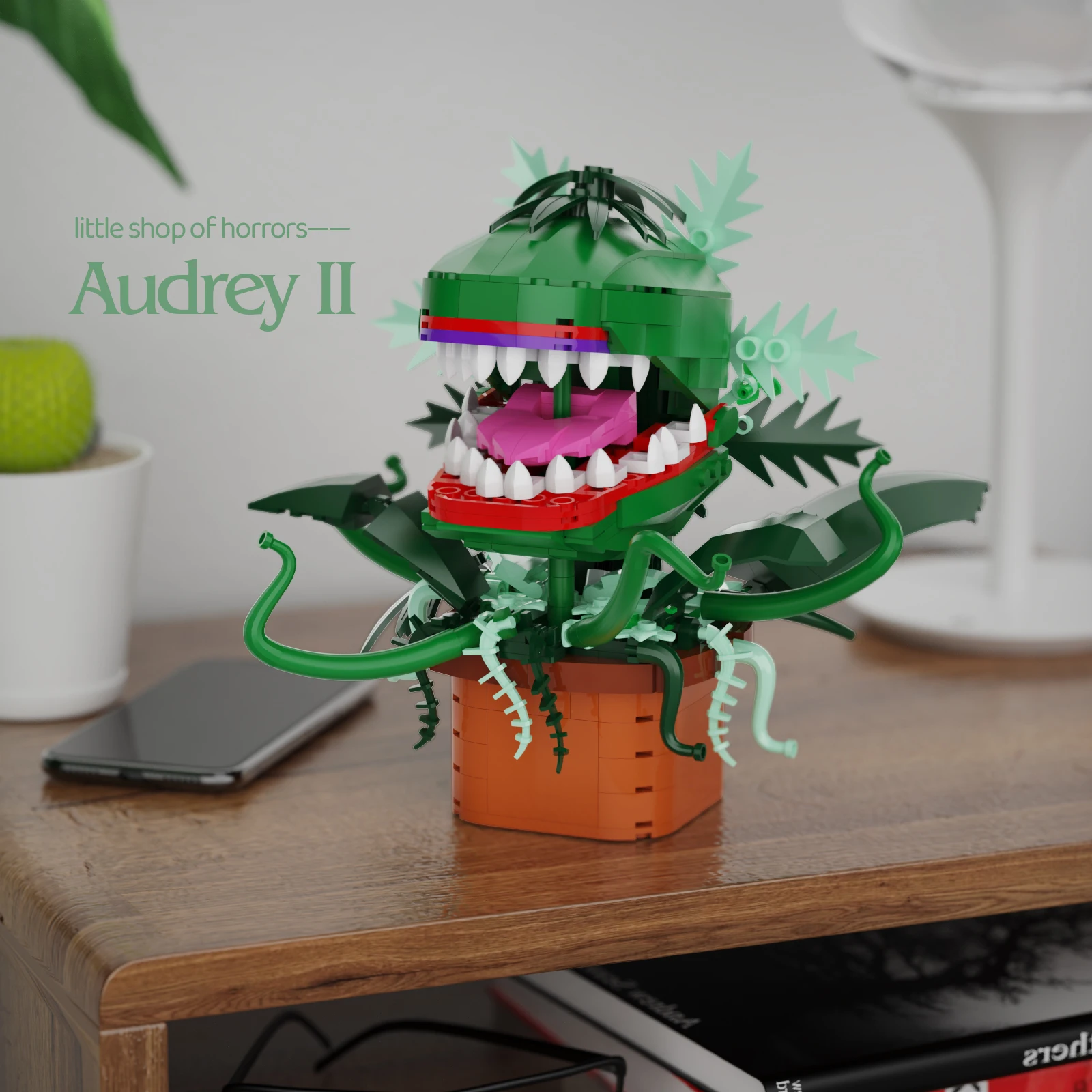 Audrey-II-Man-eating-Flowers-Cannibal-Plant-Model-457-Pieces-Creative ...