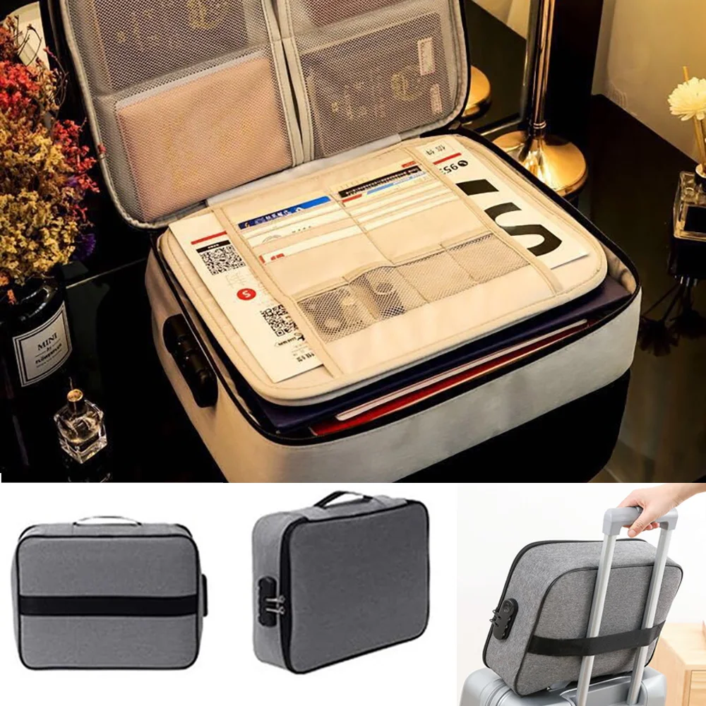 Document Storage Bag Files Lockable Credit Card Certificates Folder ...