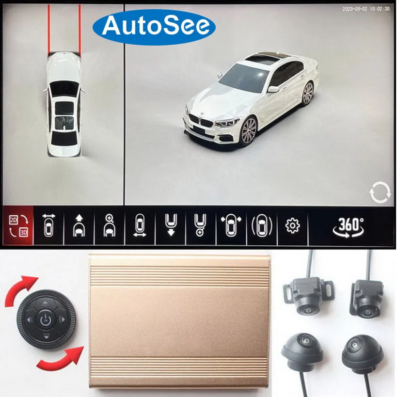 for BMW 5 series F10 F11 F07 G30 G31 car 360 degree camera birds eye 3D ...