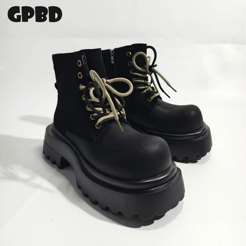 GPBD Thick-Topped High-Top Chelsea Boots 2025 High Cuff Punk Style Men ...
