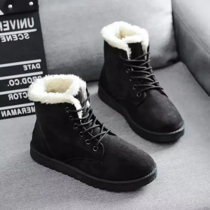 Botas-de-nieve-de-estilo-coreano-para-Mujer-botines-de-piel-zapatos ...