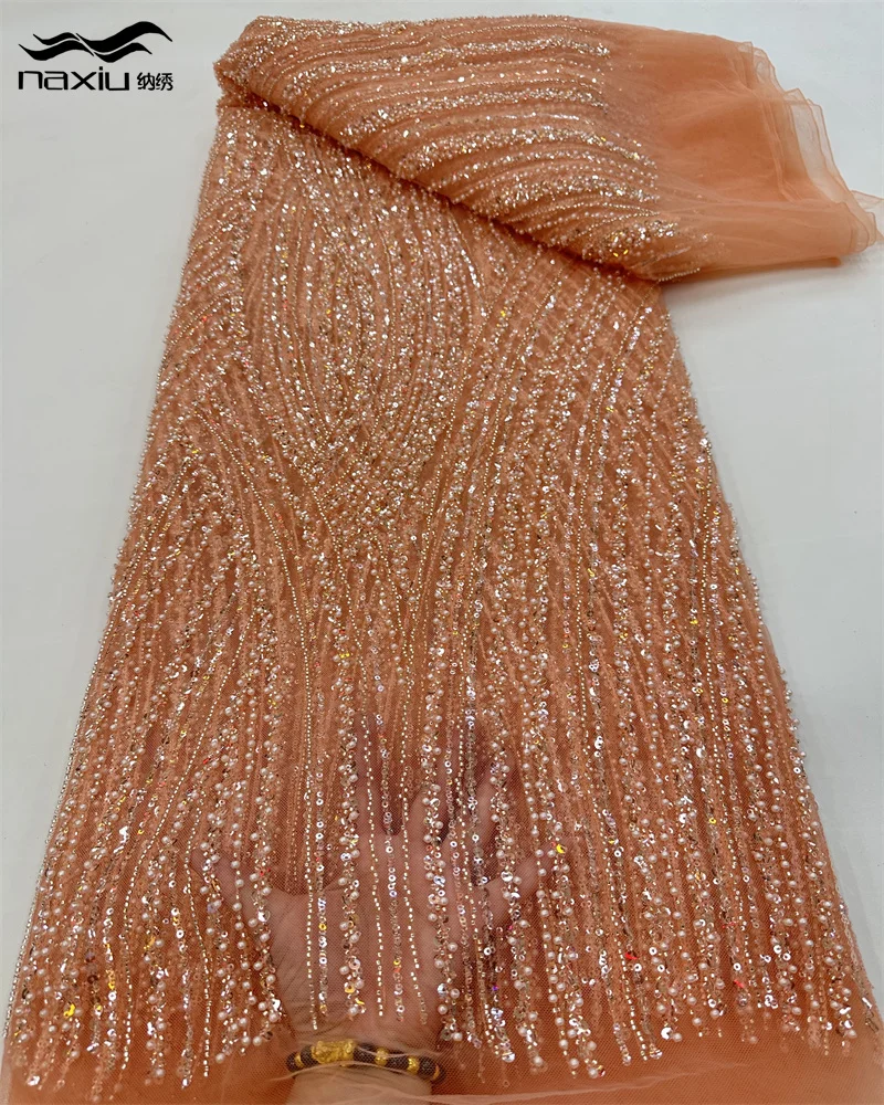 Madison-Sequ-ncia-luxo-tecido-de-renda-de-contas-africanas-bordado-de ...