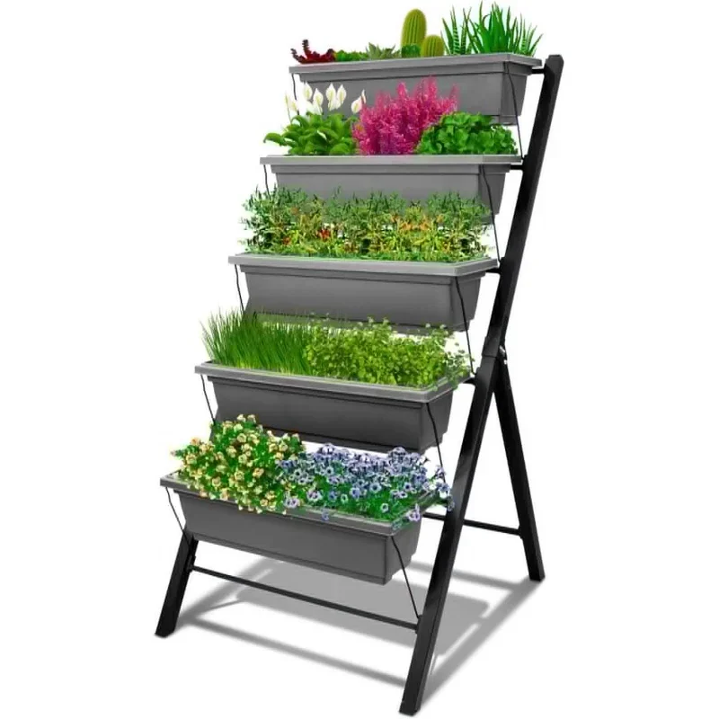 4Ft Vertical Raised Garden Bed - 5 Tier Food Safe Planter Box for ...
