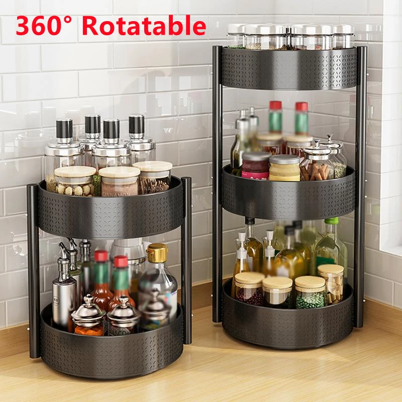 Kitchen Multi Function Rotating Storage Rack | Rotating Storage ...