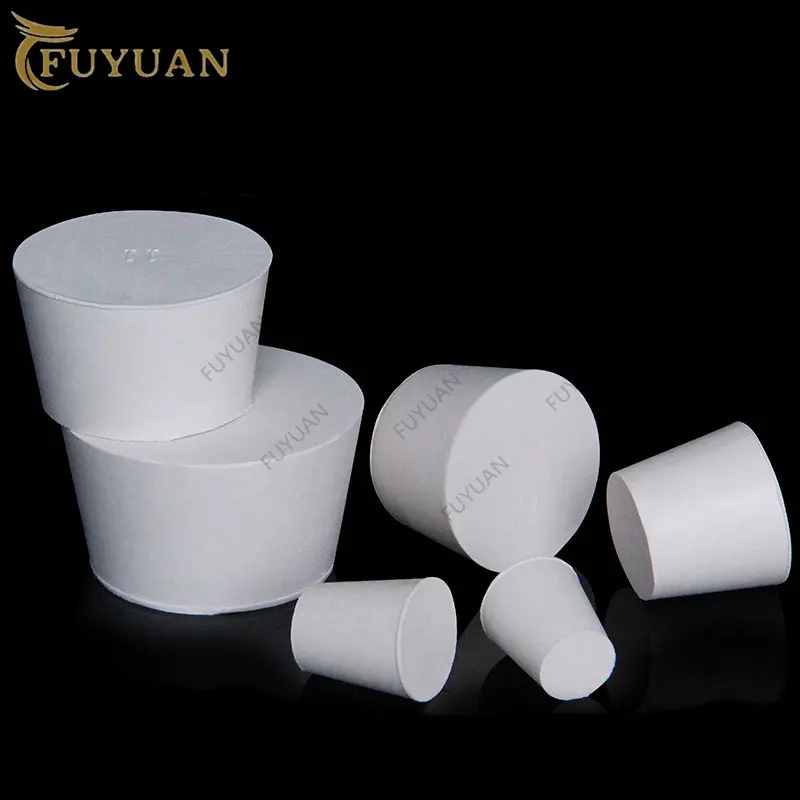 1pcs White Rubber Stopper Bungs Laboratory Flask Tapered Tube Conical ...