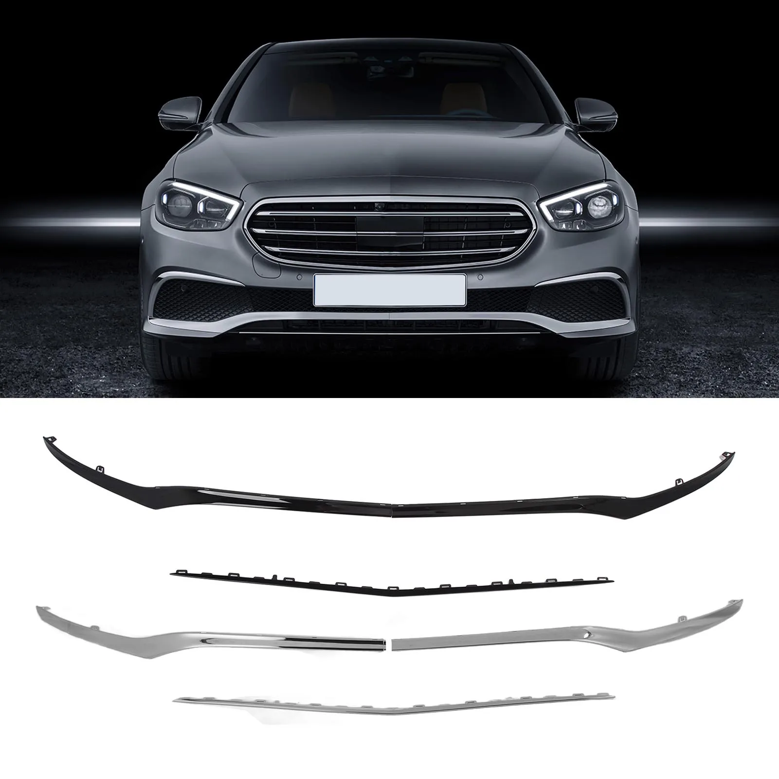 3pcs-Front-Bumper-Lower-Molding-Trims-Replacement-for-Benz-E-Class-W213 ...