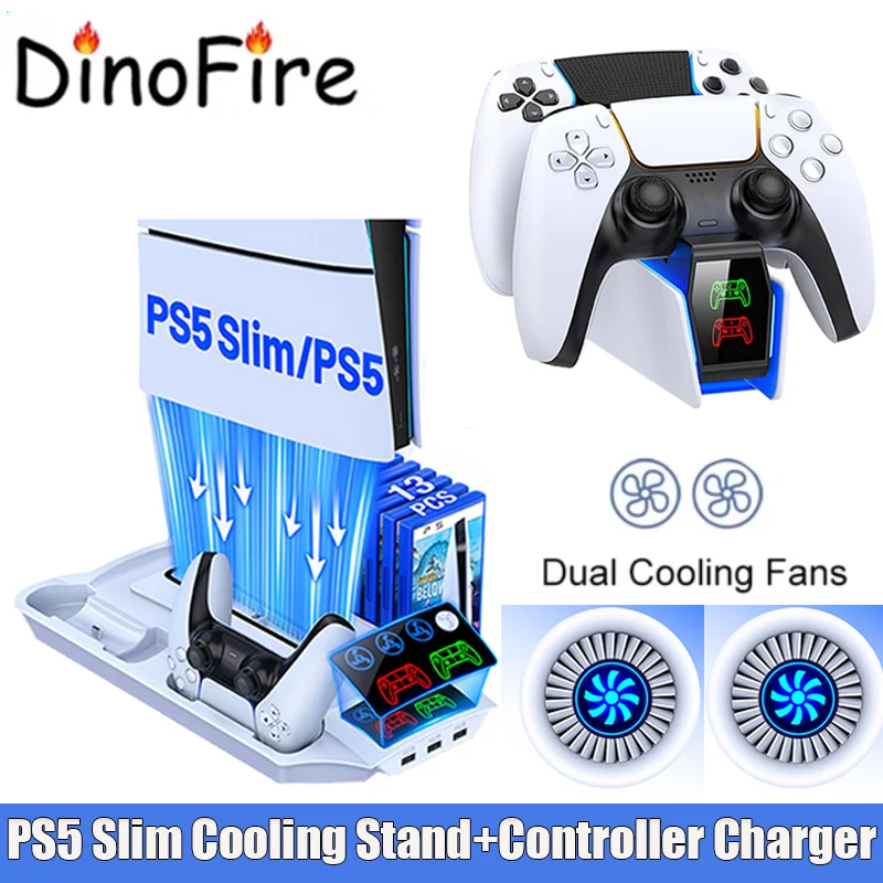 Dinofire-S6000-For-PS5-PS5-Slim-Console-Disc-Digital-Vertical-Stand-Cooling-Fan-For-Sony ...
