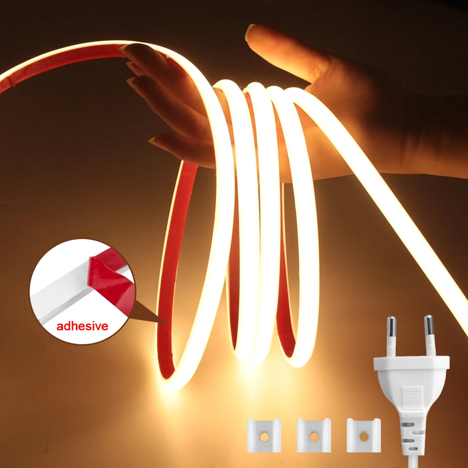 High-Quality-220V-COB-LED-Strip-Adhesive-10m-20m-30m-50m-Super-Bright ...