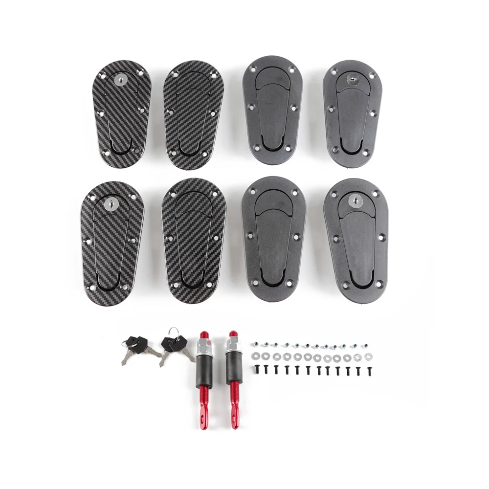 Black / Carbon Fiber Universal Racing Car Hood Pin Engine Bonnet Latch ...