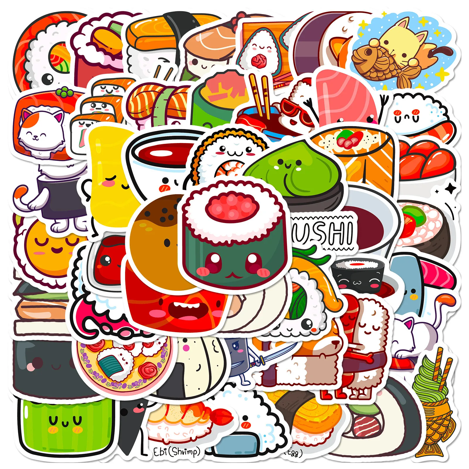 10-30-50PCS-Sushi-Graffiti-Sticker-Luggage-Guitar-Mobile-Phone ...