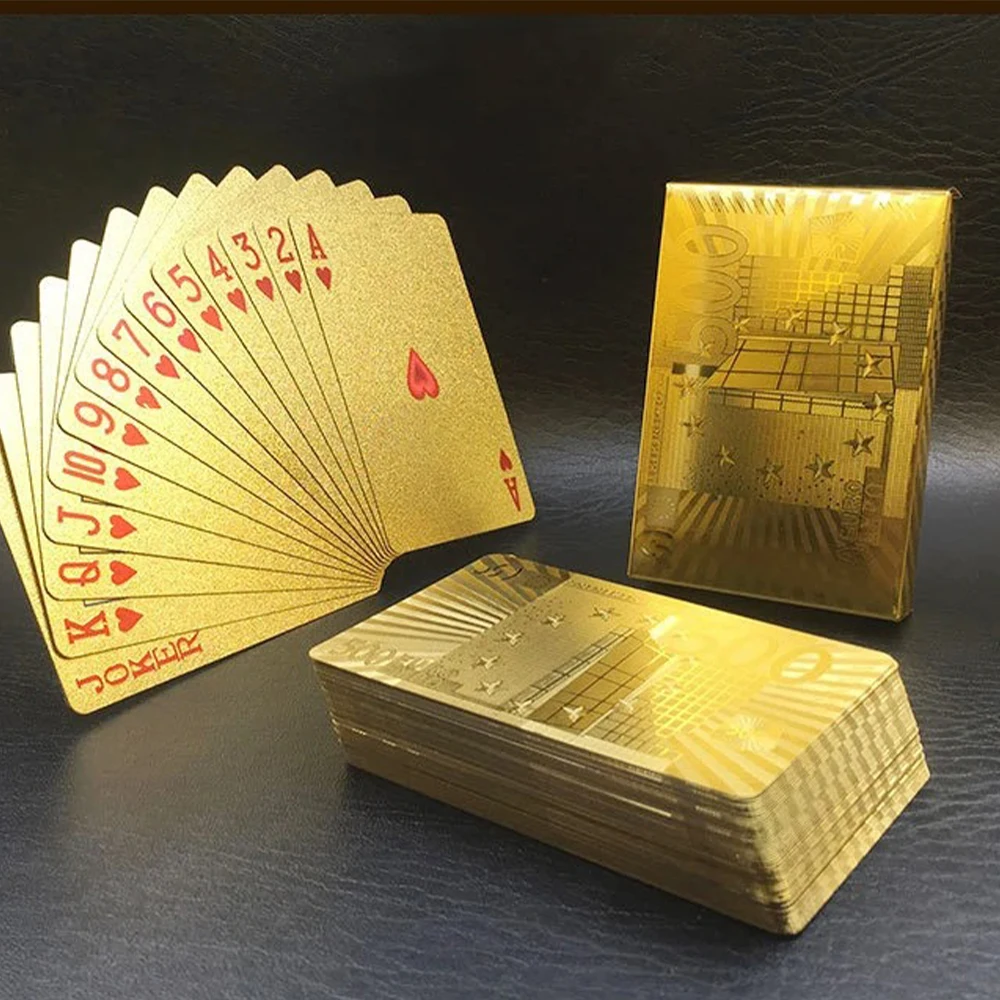 New-Gold-Currency-Pattern-Golden-Playing-Cards-Waterproof-PET-PVC ...