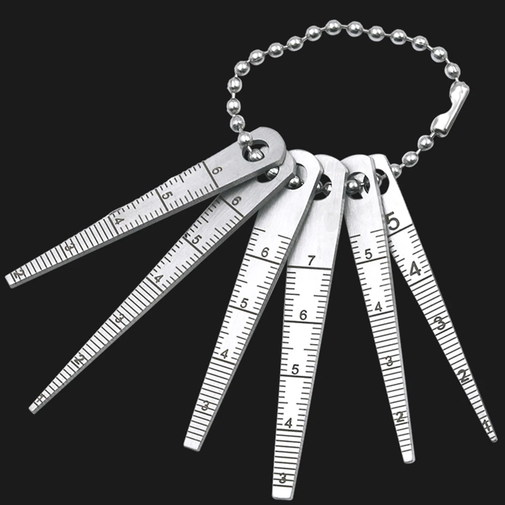 6pcs-set-Stainless-Steel-Taper-Gauge-0-7mm-Aperture-Scale-Wedge-Feeler ...