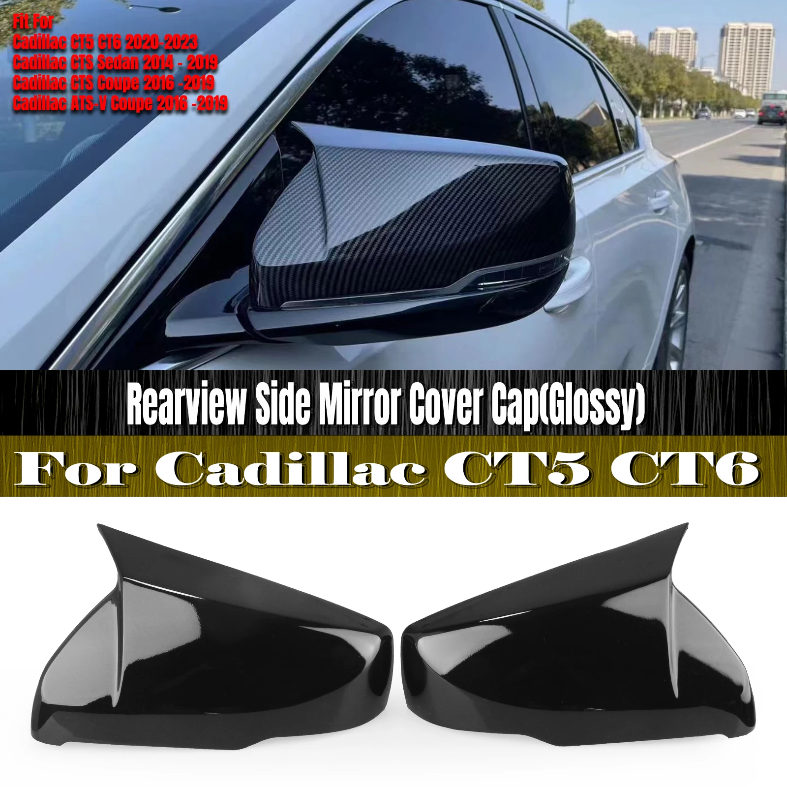 2-PCS-Car-Rearview-Mirror-Cover-Exterior-Rear-View-Cap-Reverse-Case ...