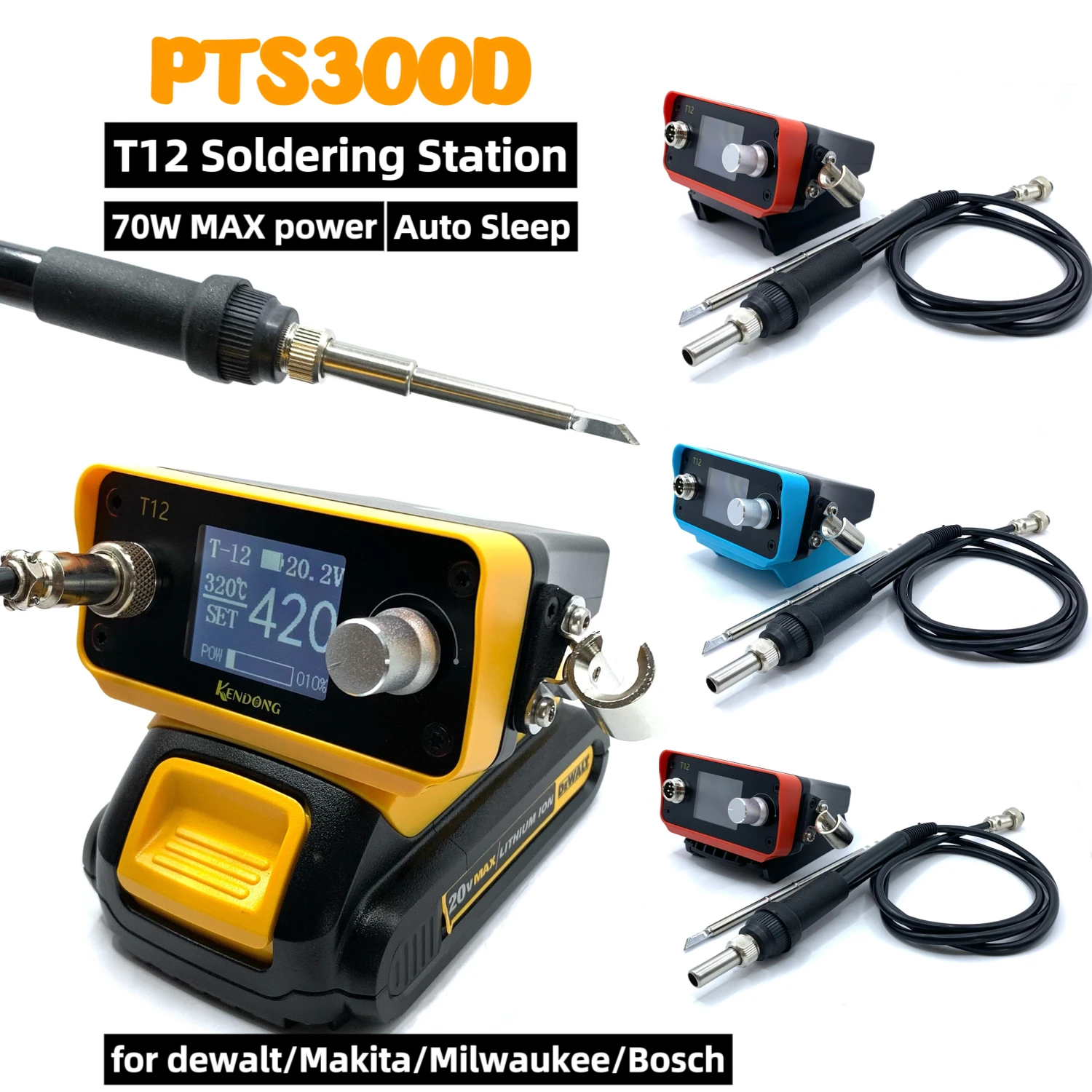 PTS300D-Electric-Solder-Station-T12-70W-Cordless-Soldering-Iron-For ...