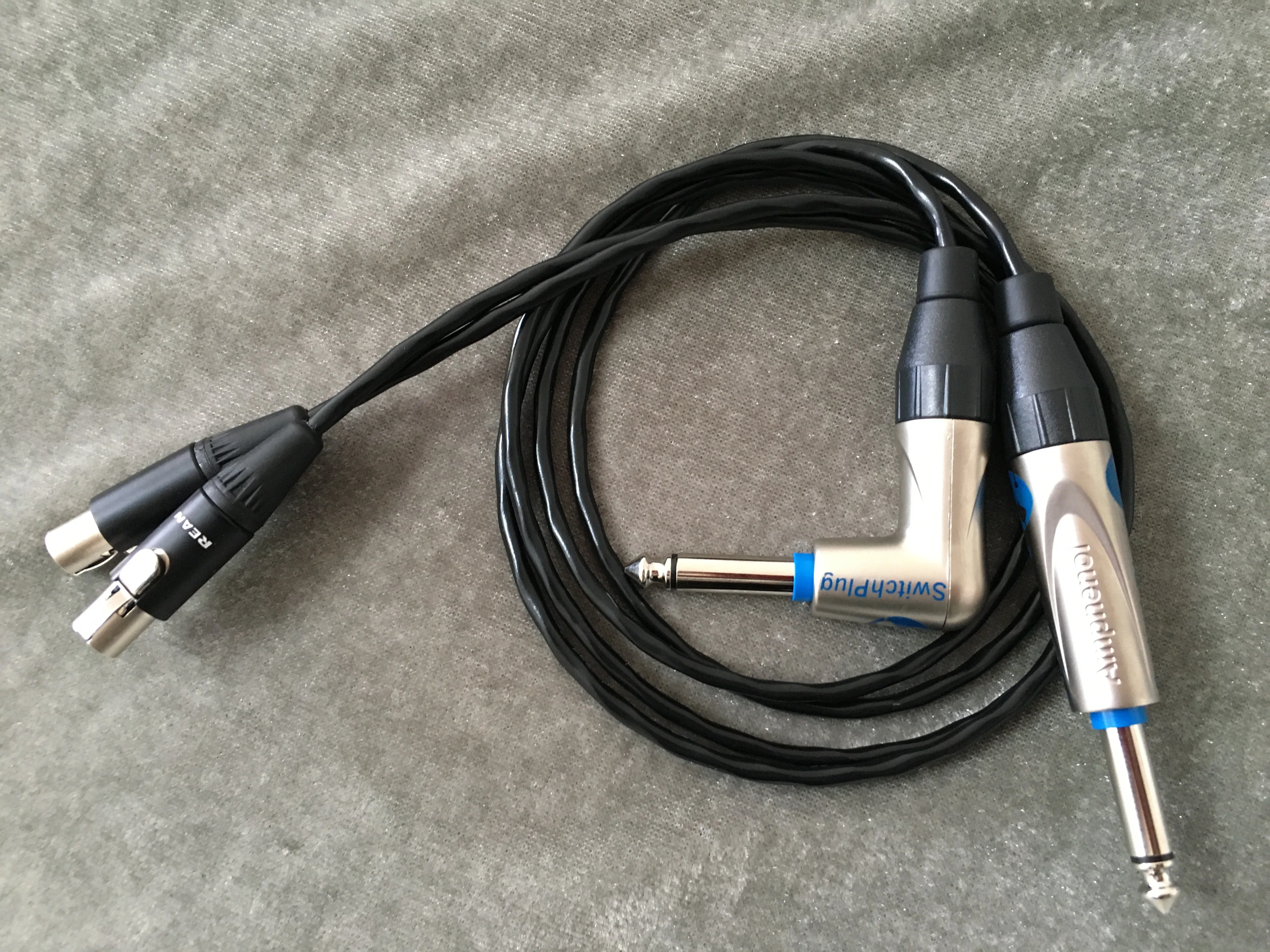 SHURE guitar CABLE with Amphenol 2 pole 1/4" professional phone silent ...