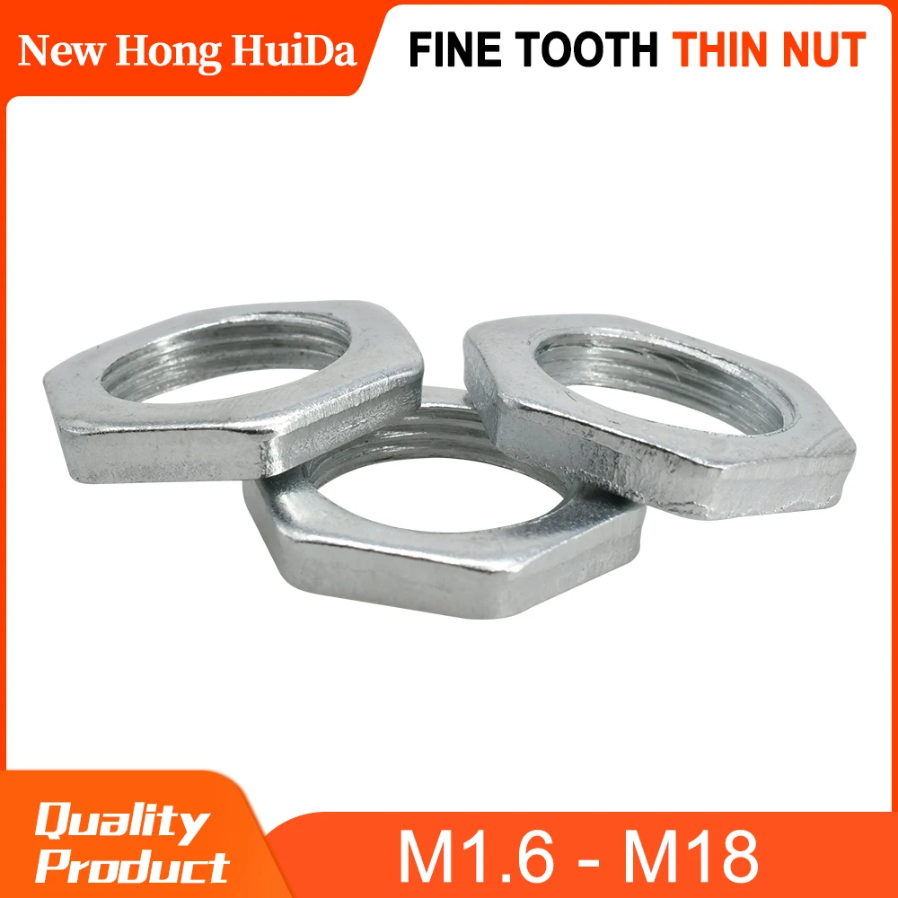 M6 M8 M10 M12 M14 M16 M18 Thin Hex Nut Fine Thread Gb808 Iron ...
