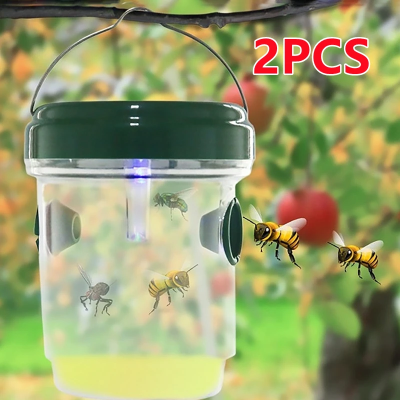 2-Pack-Solar-Powered-Wasp-Trap-Lights-Waterproof-Outdoor-Hanging-Trap ...