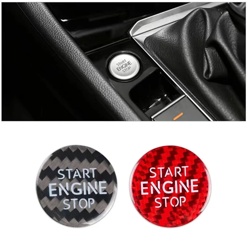 Carbon-Fiber-Start-Stop-Push-Button-Engine-Ignition-Switch-Protective ...
