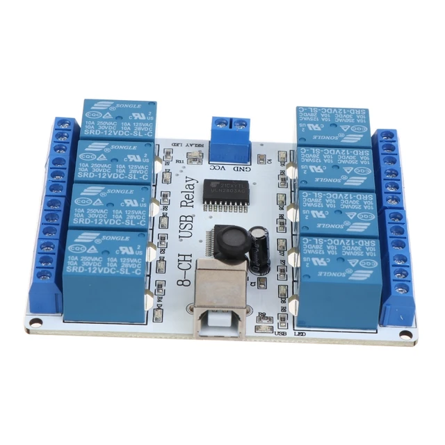 12 V Dc 8 Csatornák Usb Relé Modul Számítógépes Vezérlőpult Ftdi-Chip 8 ...