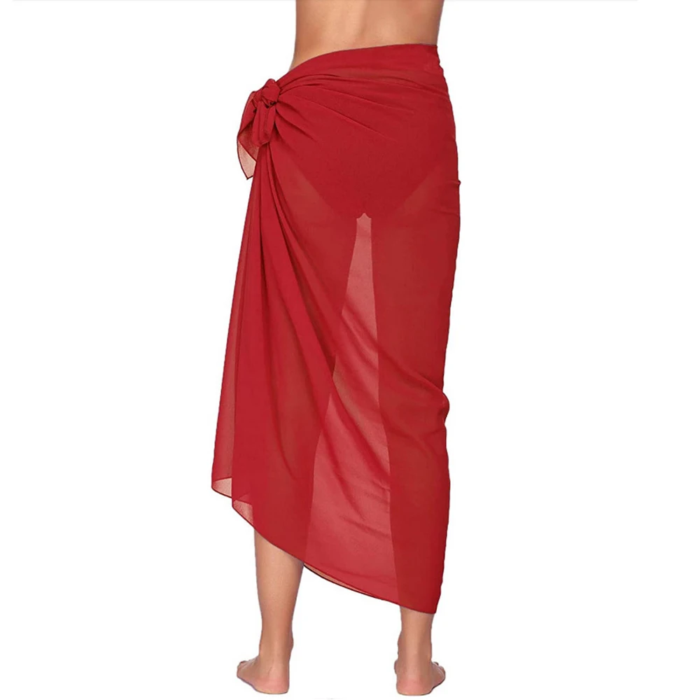 Robe de plage,Cache maillot de bain en mousseline de soie pour femme ...