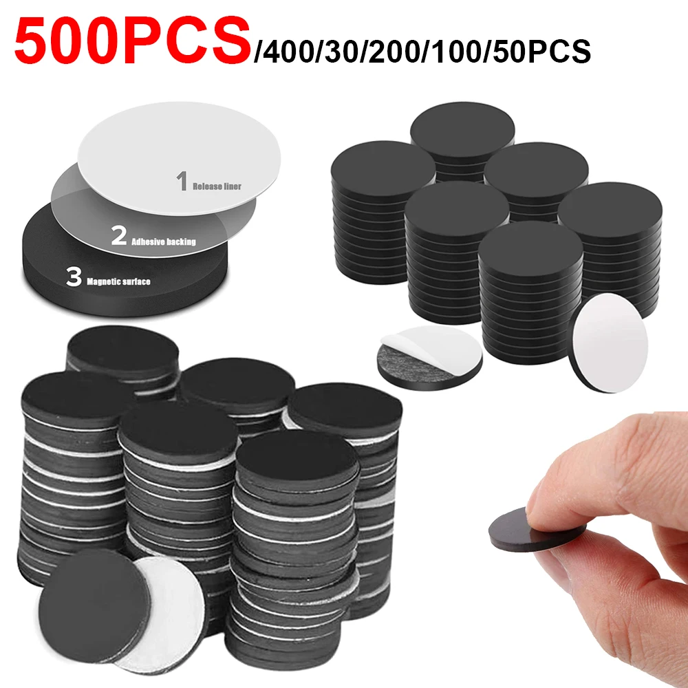 50-500pcs-Magnetic-Dot-Stickers-Round-Durable-Peel-Stick-Magnet ...